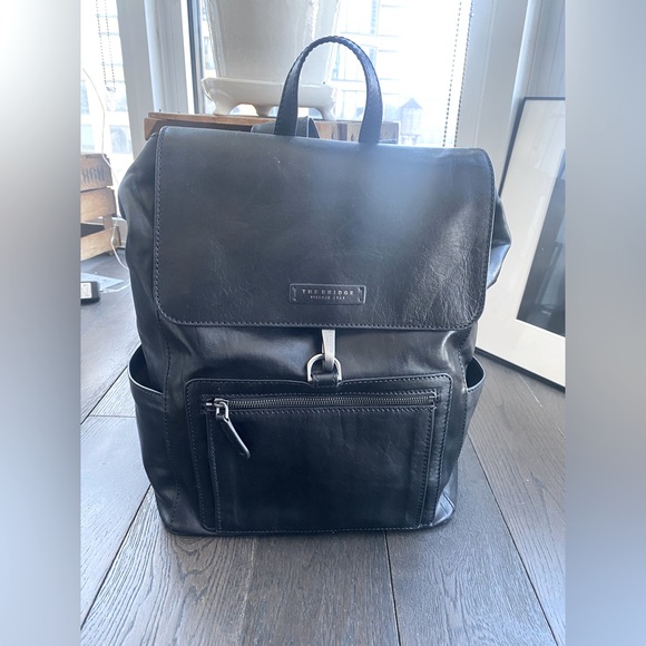 Bags | The Bridge Firenze 1969 Black Leather Backpack Made In Florence ...